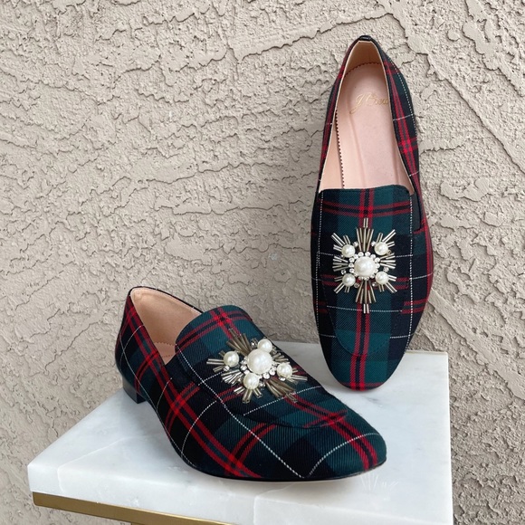 Women S Mariam Plaid And Rhinestone Embellished Loafer